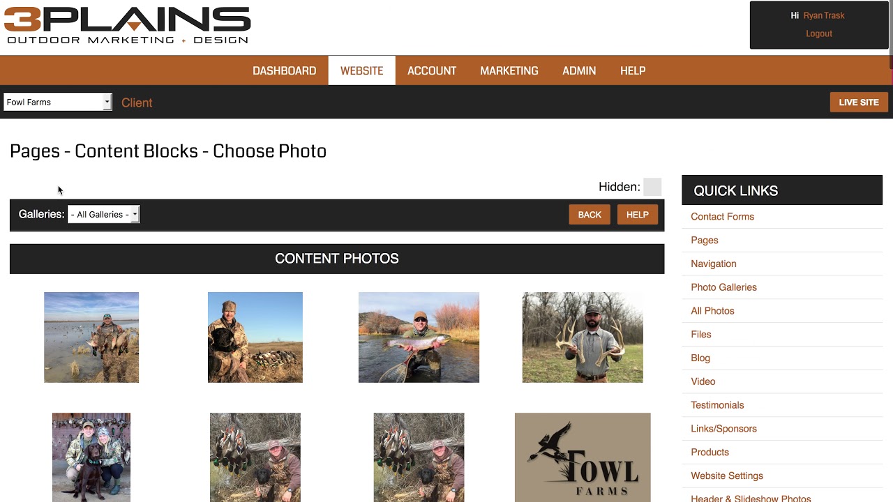 3plains CMS: Client Example - YouTube