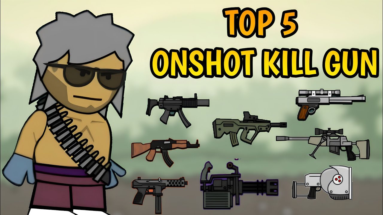 Top 5 one shot kill gun in mini militia - YouTube