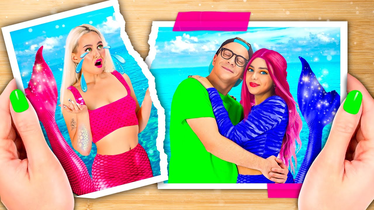 Flickor blir sjöjungfrur i skolan | Bad Mermaid vs Good Mermaid Battle ...