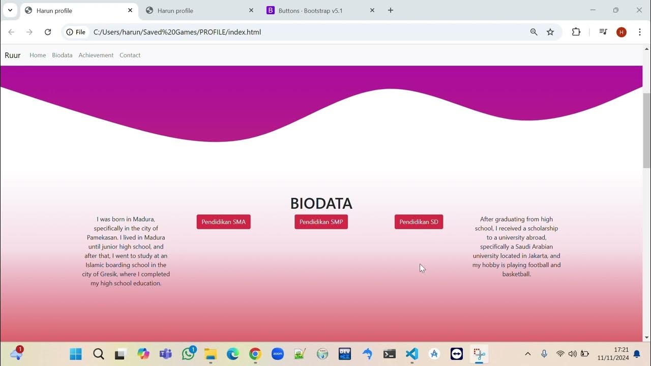 Web Profile {Menggunakan HTML,CSS,JAVA SCRIPT} - YouTube