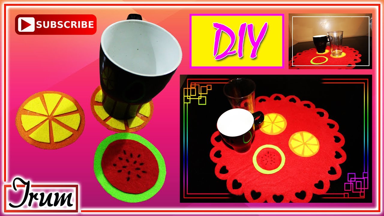 How to Make Cup Mat from Felt | DIY Home Tutorial | Creativity With ...