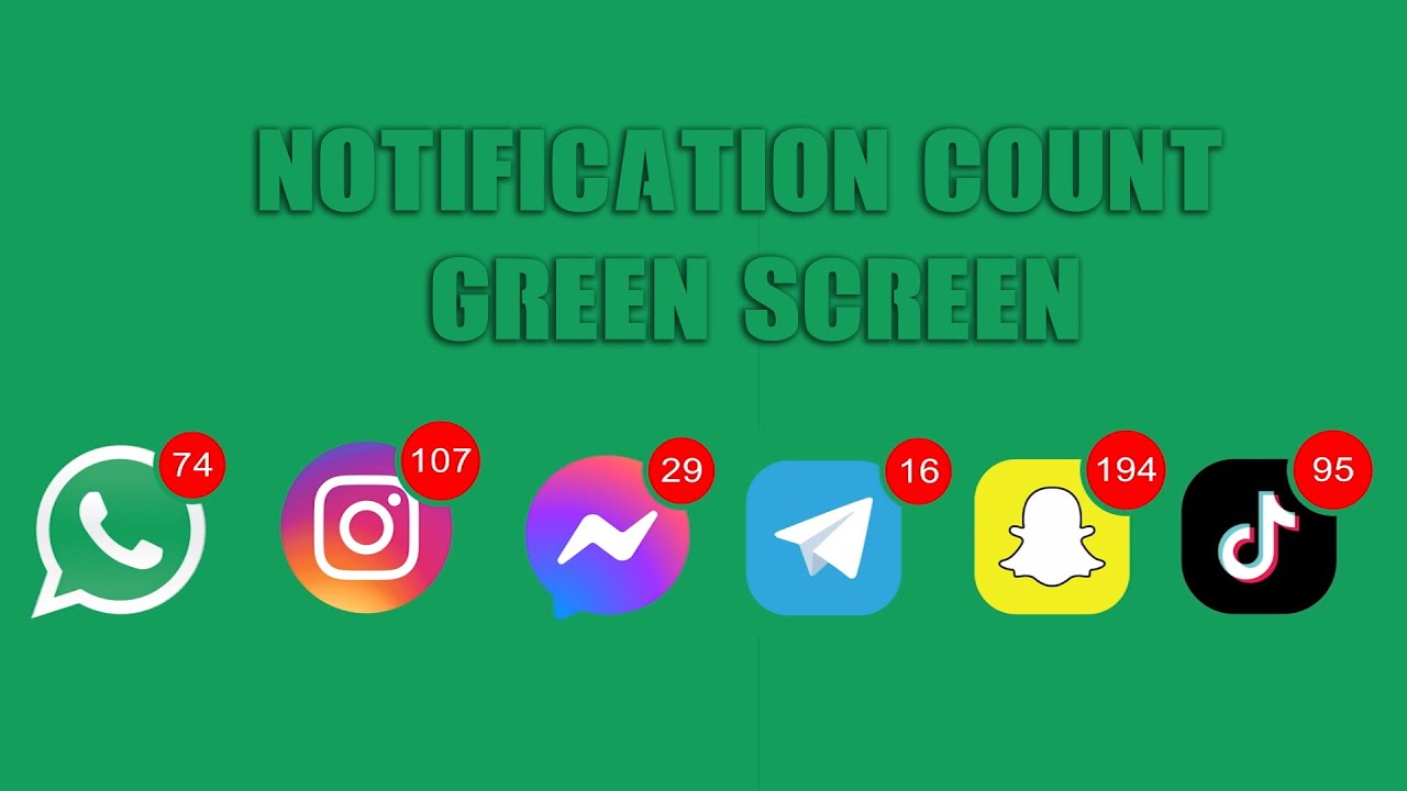 Notification Count | Green Screen - YouTube