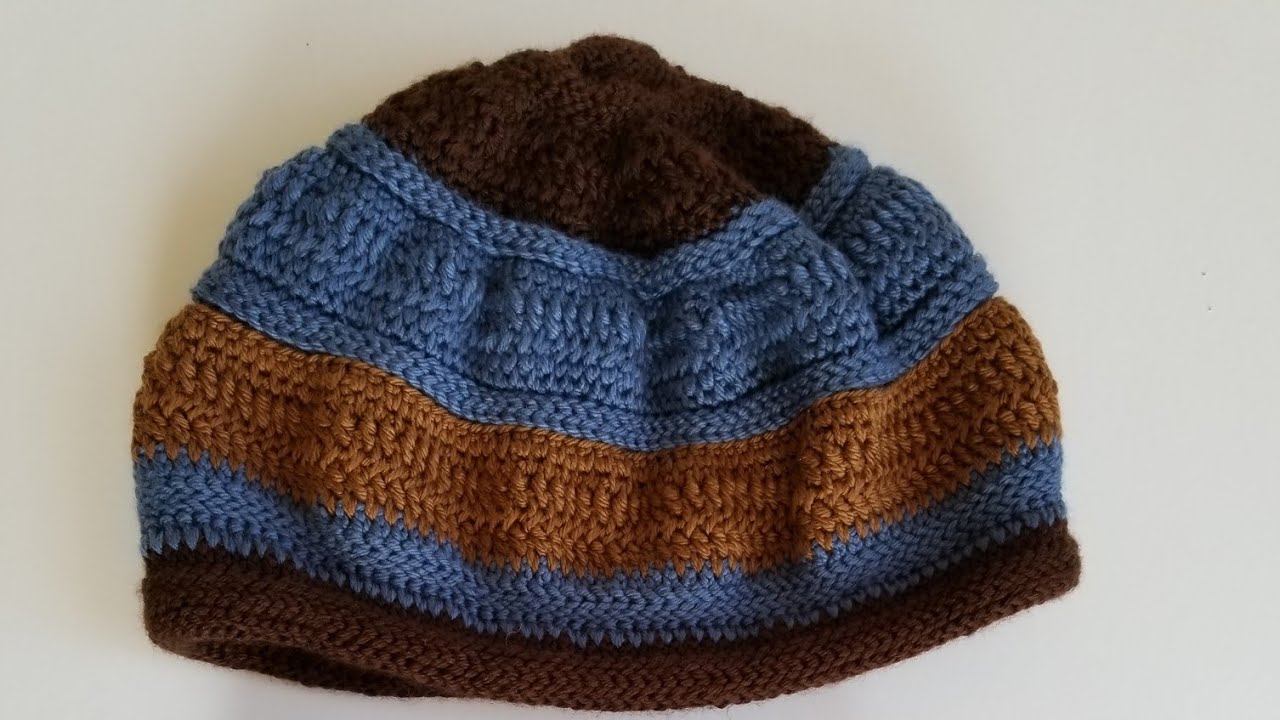 Crochet Beanie Hat With Draw String ||Men Beanie ||Messy Bun Hat ||Baby ...