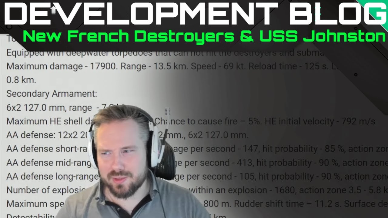 Development Blog - New French Destroyers & USS Johnston - YouTube