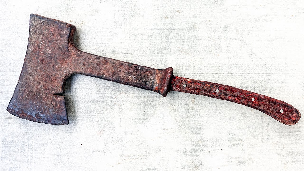 Restoration Rusty Popular Soviet Camping Axe - YouTube
