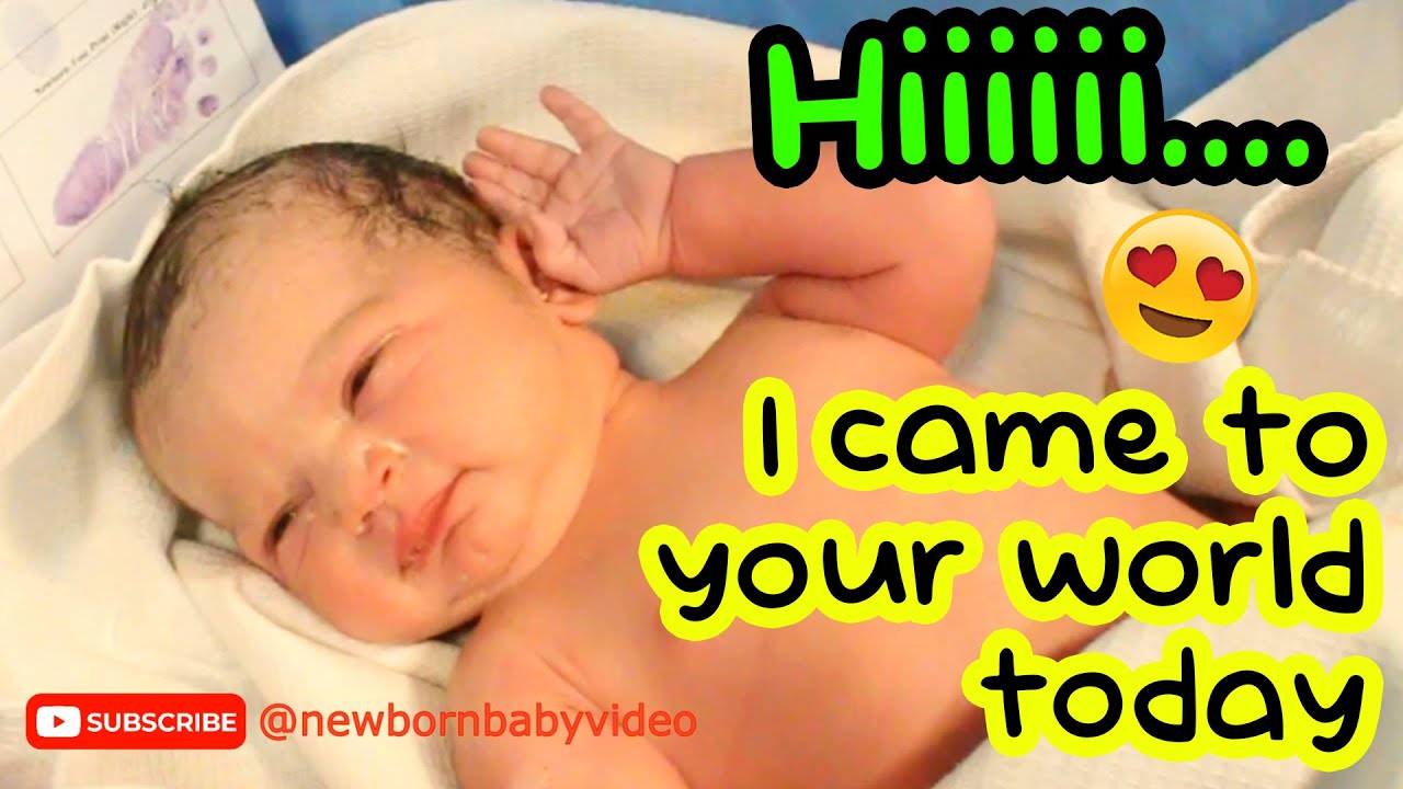 My newborn baby girl with beautiful face minutes after birth 🍼🐤 - YouTube