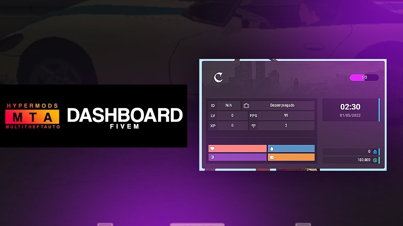 DASHBOARD ESTILO FIVEM (DOWNLOAD FREE) | HYPERMODS MTA BRASIL - YouTube