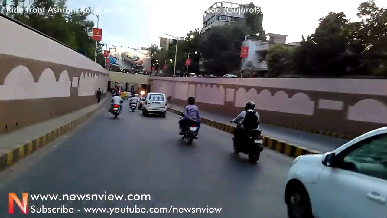 City Tour Ashram Road to Navrangpura Cross Road HD Video Ahmedabad ...