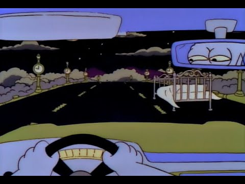 simpsons - homer falls asleep while driving - YouTube
