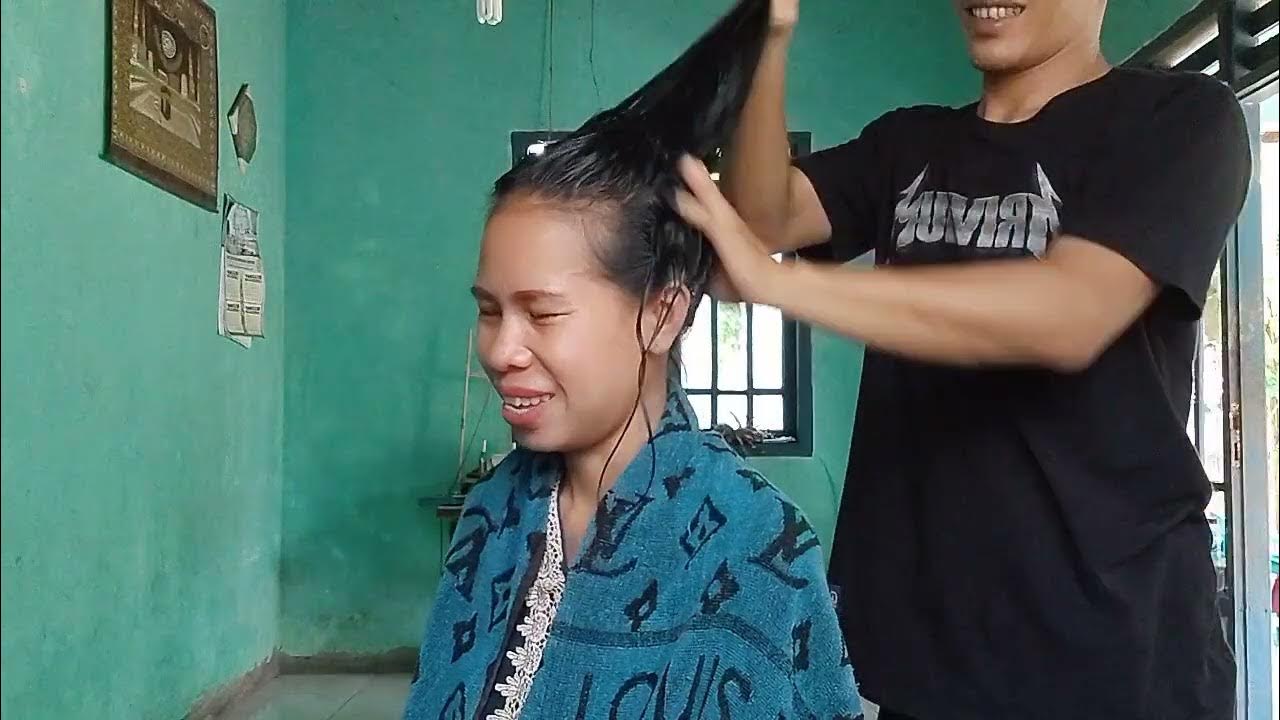 Part 2 mbak olip abis di cuci rambut langsung pijat kepala (massage) - YouTube