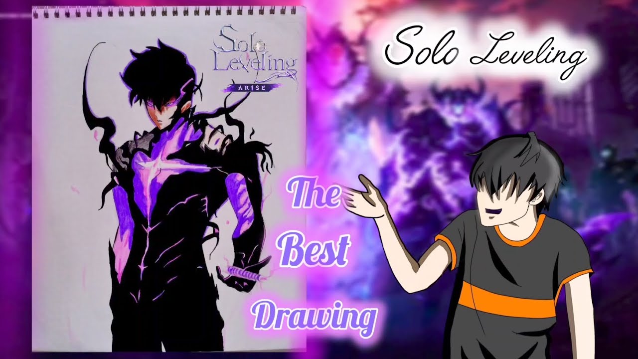 I draw jinwoo the best drawing of solo leveling enjoy it - YouTube