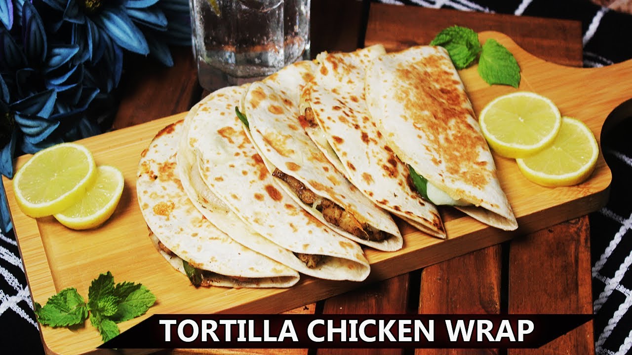 Tortilla Chicken Wrap With Mozzarella Cheese I Chicken Tikka Wrap ...