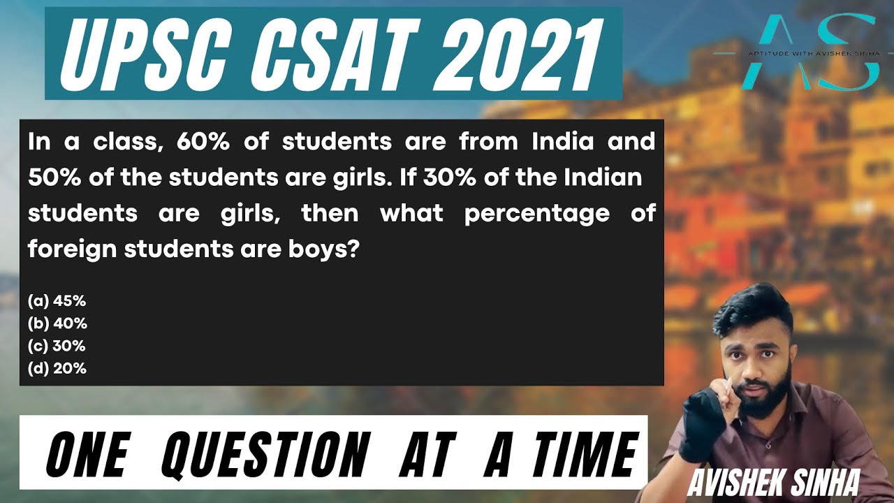 In a class, 60% of students are from India and 50% of the student ...