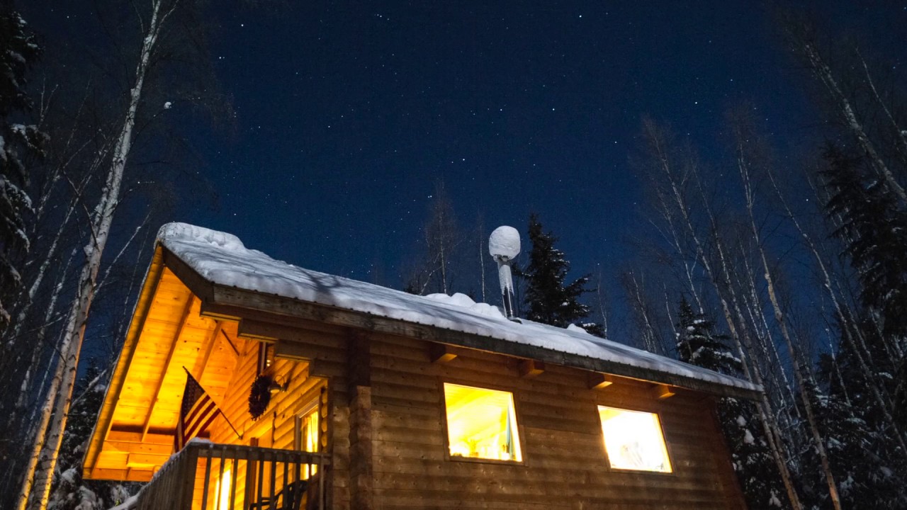 Alaska Cabin Starry Night Jan8 Timelapse 1 - YouTube