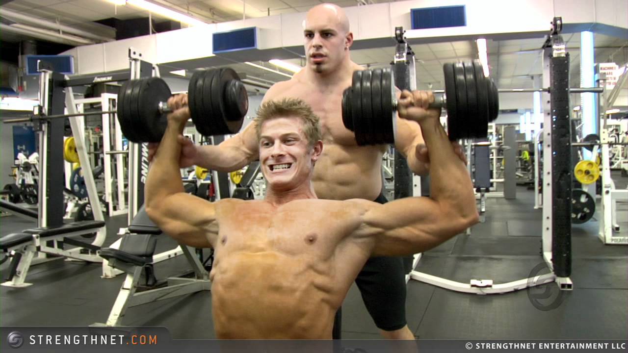 Brock Cunico Works Shoulders with Dumbbell Shoulder Presses - YouTube