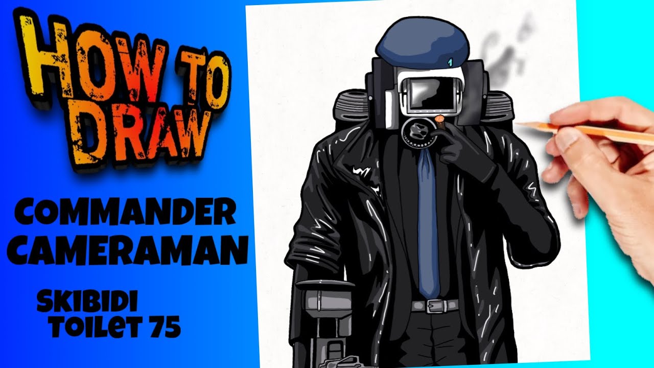 HOW TO DRAW COMMANDER CAMERAMAN FROM SKIBIDI TOILET 75 | como dibujar ...