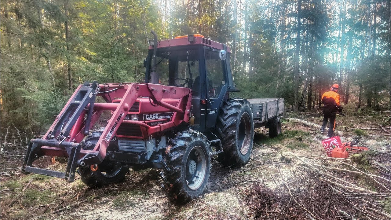 Logging with Case 885XL tractor #47 - YouTube