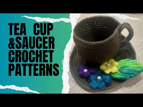 How to crochet teacup and saucer free pattern ☕☕/ Crochet teacup and ...