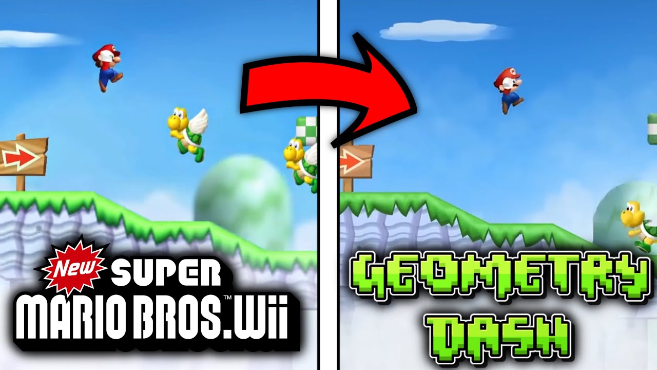 Recrearon New Super Mario Bros Wii en Geometry Dash - YouTube