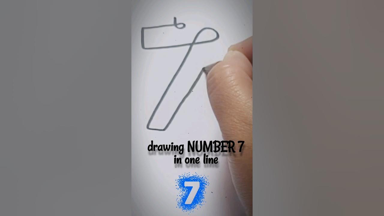 EASY!drawing NUMBER 7 in one line #shorts#onelinedrawing#easydrawing ...