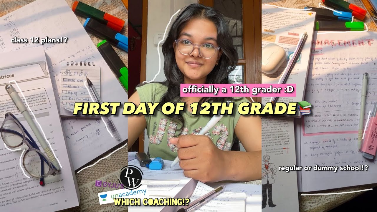 FIRST DAY of CLASS 12📑 what batch did I take? plans for class 12? study ...