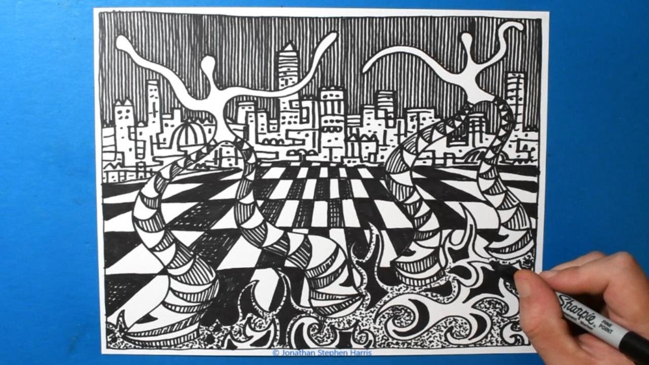 Soul Expressionism #43 / City Slickers / Intuitive Drawing / Groovy ...