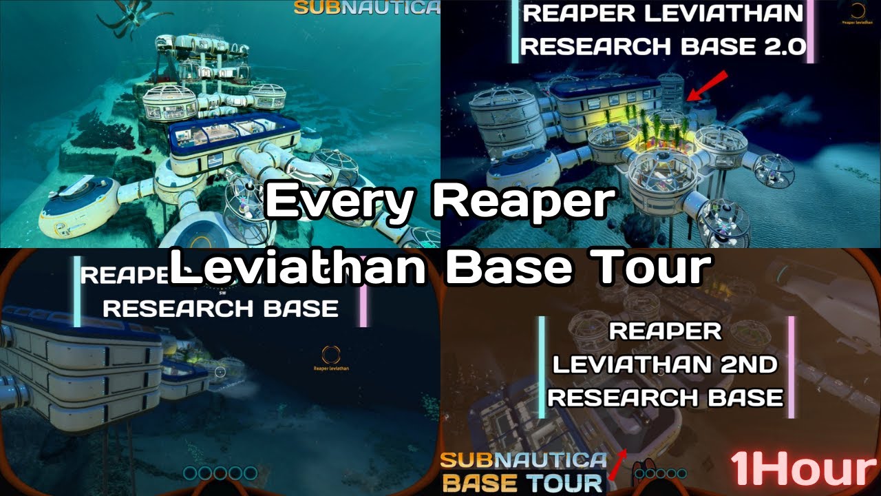 Subnautica - Tour Of EVERY Reaper Leviathan Base(1-Hour Compilation ...
