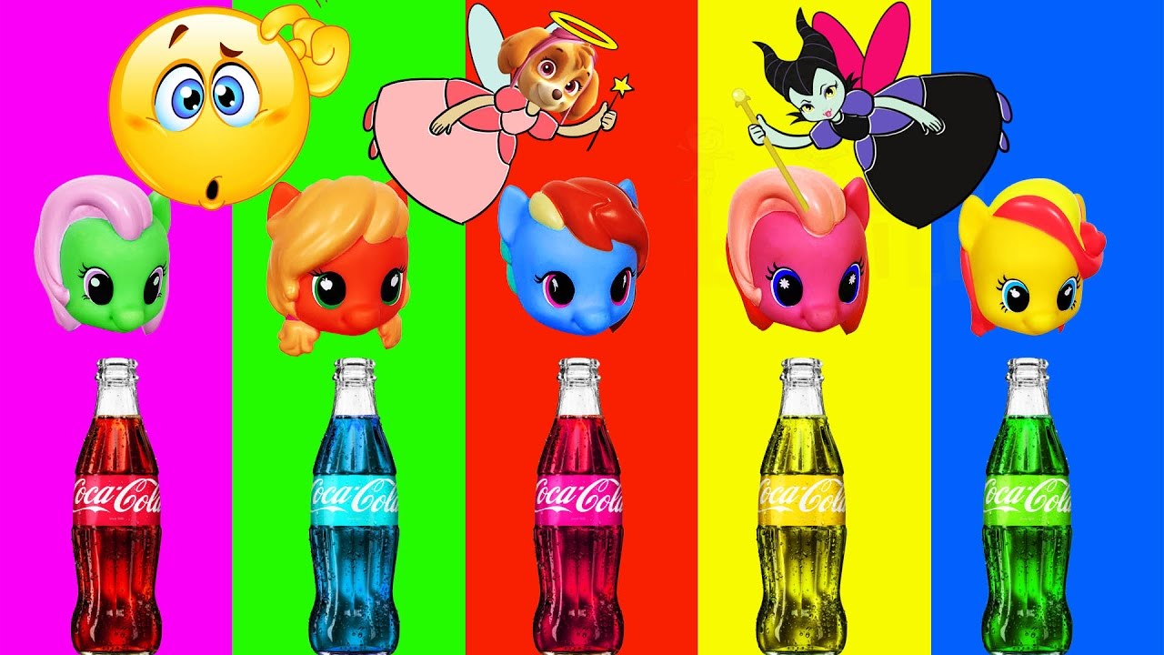 My Little Pony Cola Bottles Paw Patrol Maleficent Finger Family Colors ...