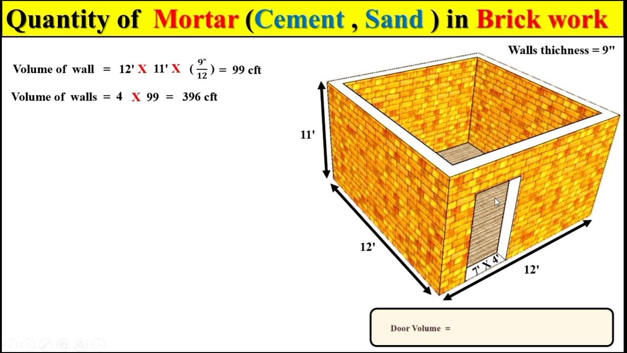 how to calculate mortar in brick masonry | quantity of mortar in ...