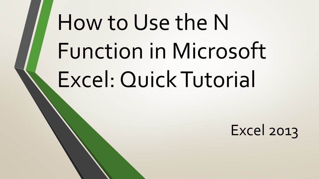 How To Use The N Function In Microsoft Excel Quick Tutorial YouTube how-to-use-the-n-function-in-microsoft-excel-quick-tutorial-youtube