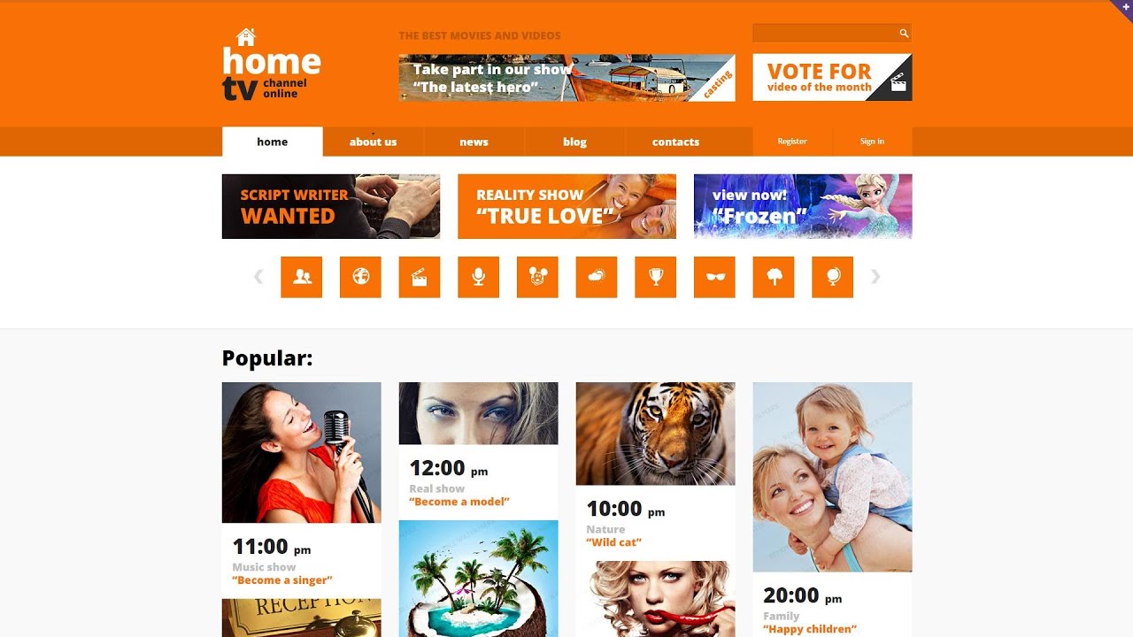 TV Channel Responsive Website Template - 50098 - YouTube