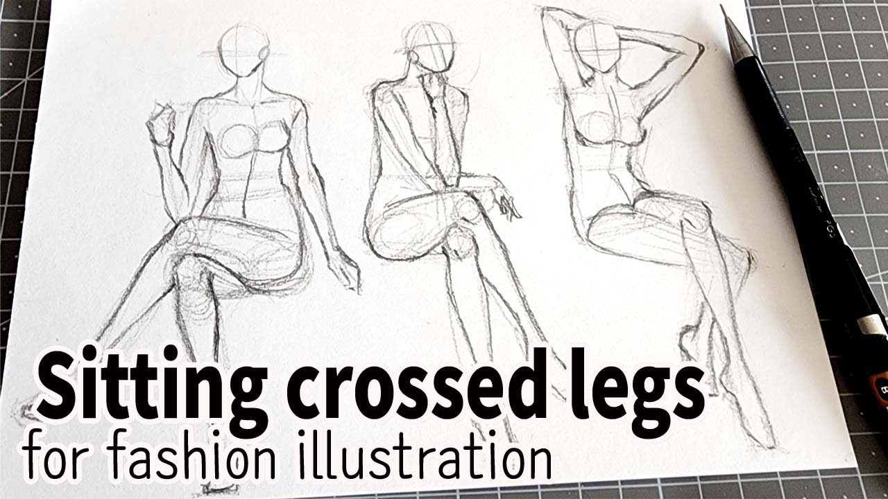 How to draw Sitting crossed legs poses for fashion illustrations _패션 ...