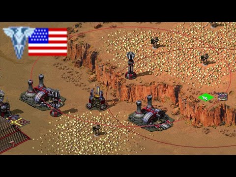 Red Alert 2 - America base walking without War Factory (0 tanks) bottom ...