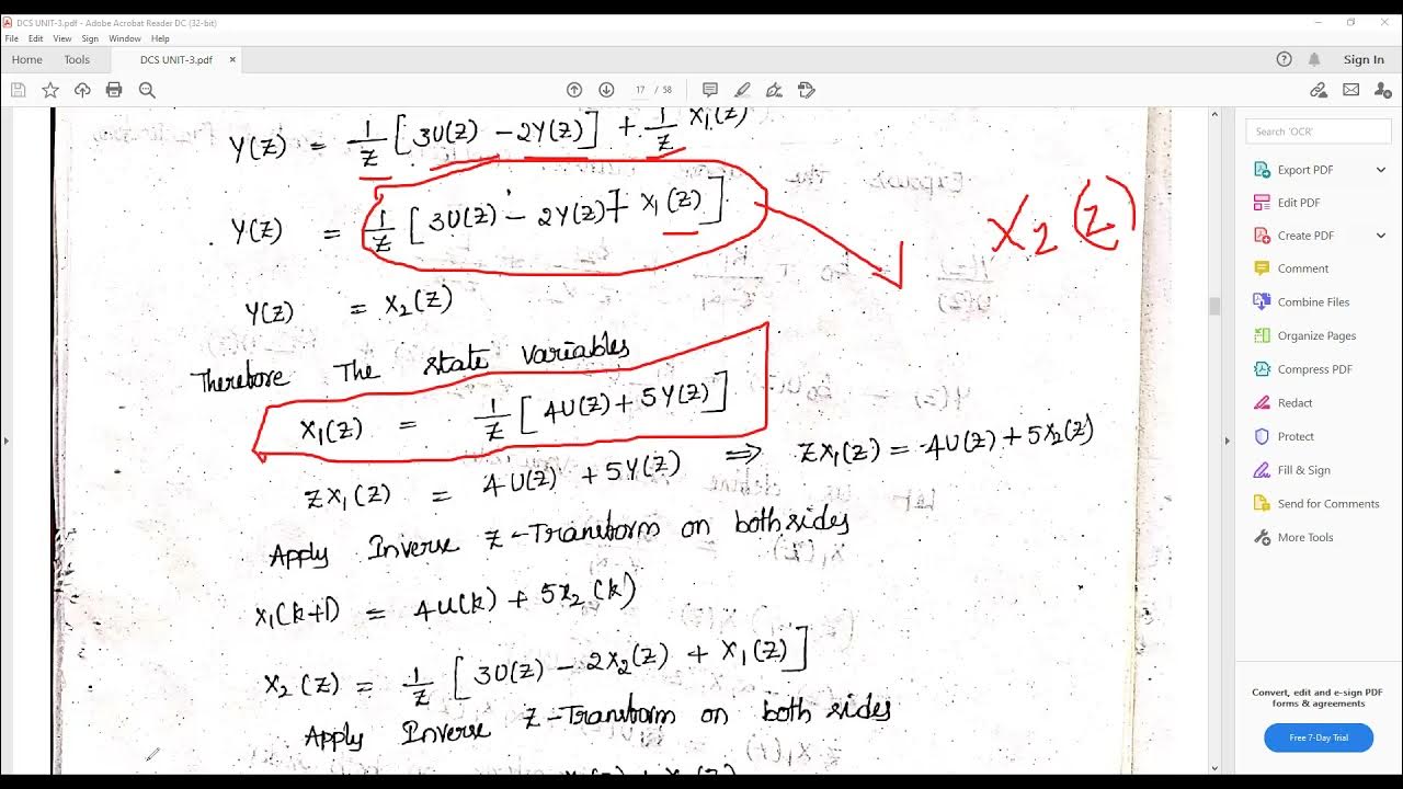 JNTUK R16 IV EEE II SEM DIGITAL CONTROL SYSTEMS UNIT3 TOPIC OBSERVABLE CANONICAL FORM - YouTube