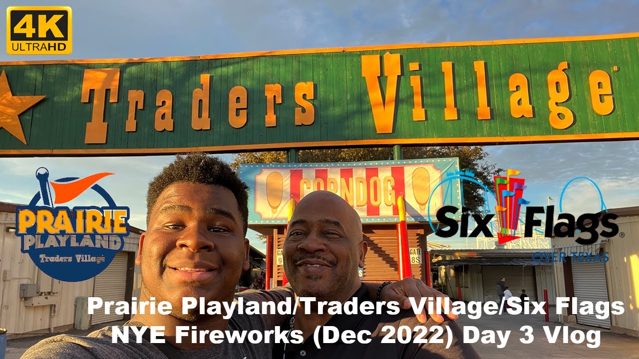 (4K) Trader's Village Grand Prairie/NYE Six Flags Over Texas Fireworks ...
