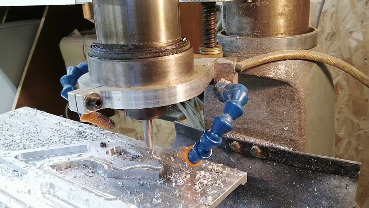 DIY cnc mill drill on aluminum - YouTube