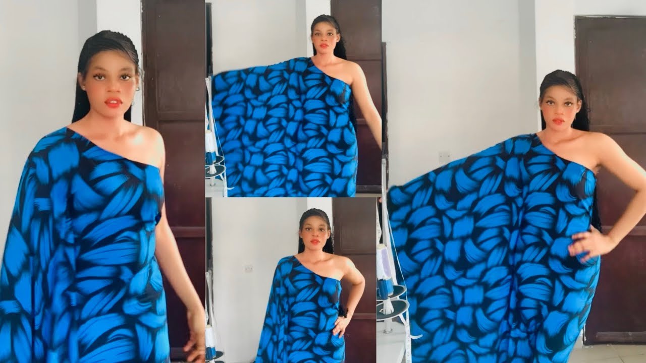 How To Cut And Sew Trendy Mono Sleeve Fitted One Side Butterfly Dress ...