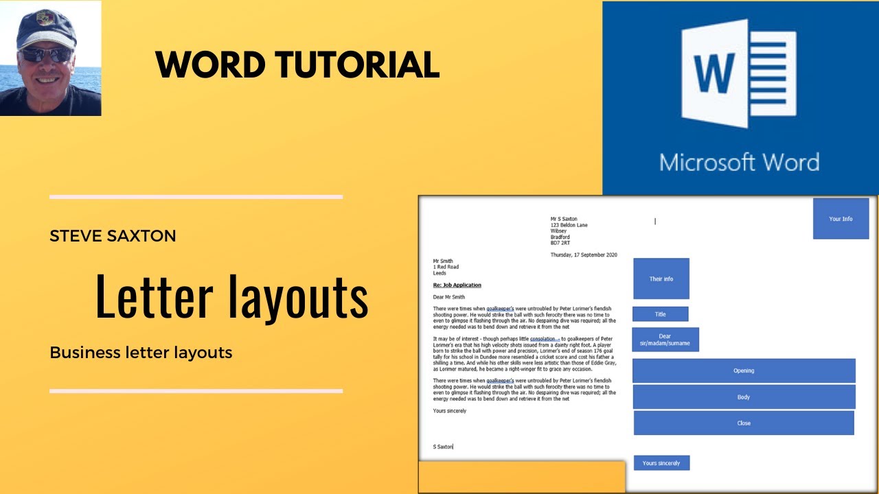 Business layouts in Microsoft Word. Business letter layouts - YouTube
