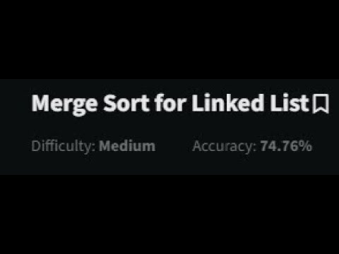 Merge Sort for Linked List - YouTube