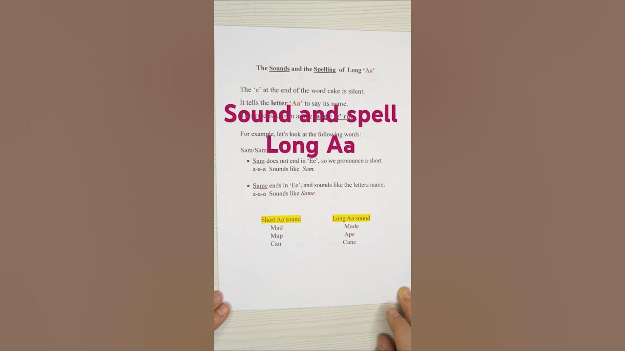 Long Vowel 'Aa' sound: a_e, ai, ay, eigh - YouTube