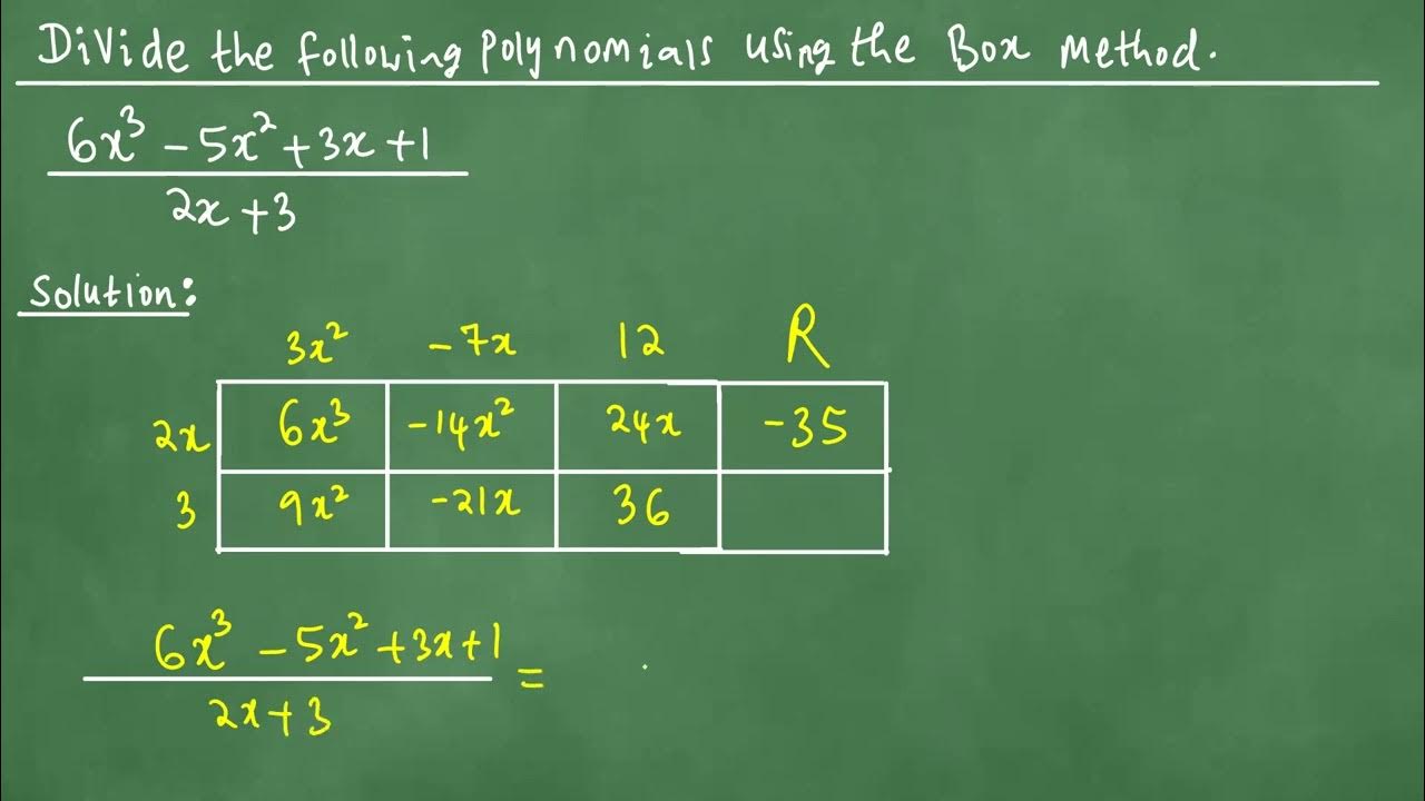 Divide Polynomials - Box Method - YouTube