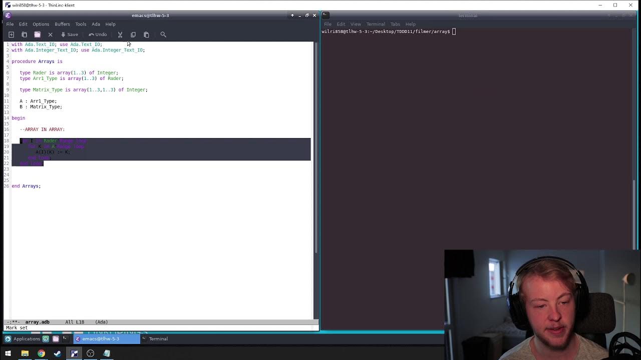 ADA - Skillnad mellan "Array in array" & "Matris" - YouTube