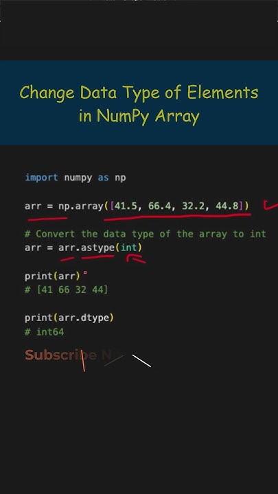 Python Tip: Change DataType of Elements in NumPy Array | Python Interview Question - YouTube