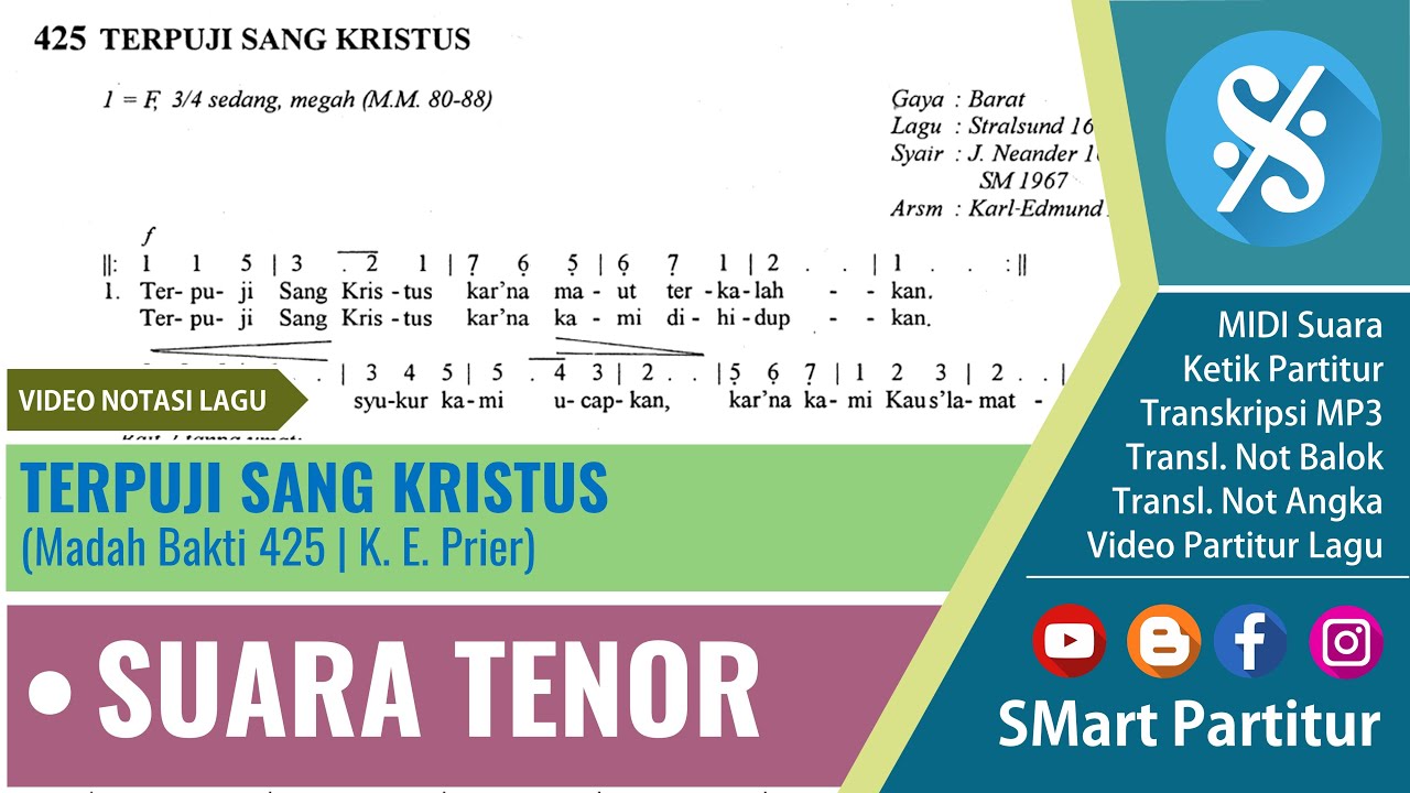 Terpuji Sang Kristus Suara TENOR | Midi Audio Tenor Untuk Latihan ...