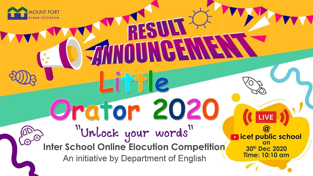 RESULT ANNOUNCEMENT LITTLE ORATOR 2020 INTER SCHOOL ELOCUTION ...