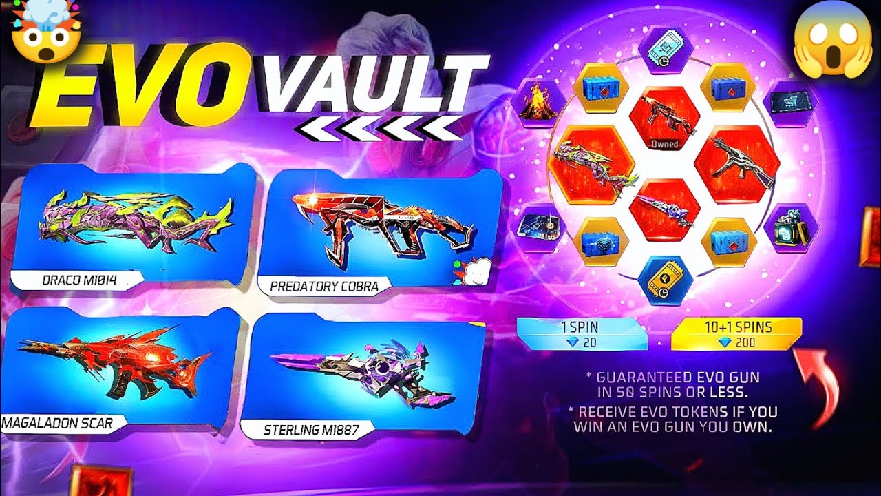 Next Evo Vault Event Free Fire | Free Fire Evo Vault | Evo Draco M1014 ...