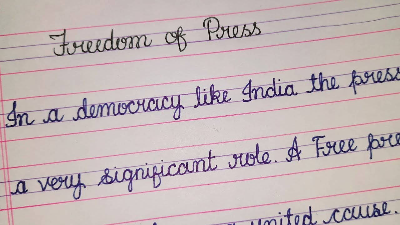 || Freedom of press || Essay writing || - YouTube