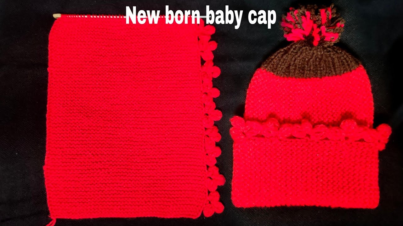 knitting baby cap design ll beautiful cap design - YouTube