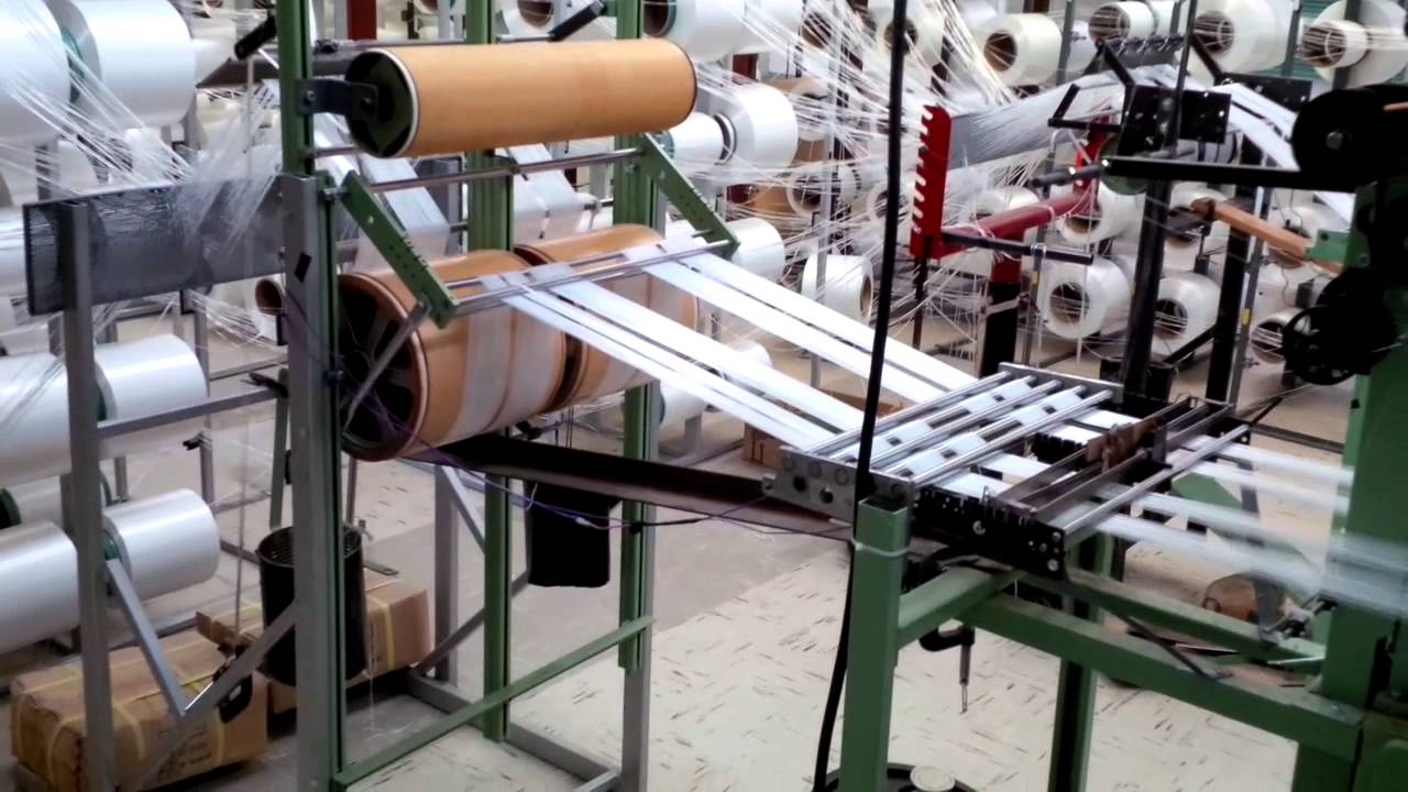 weaving of polyester webbing at CWM - YouTube