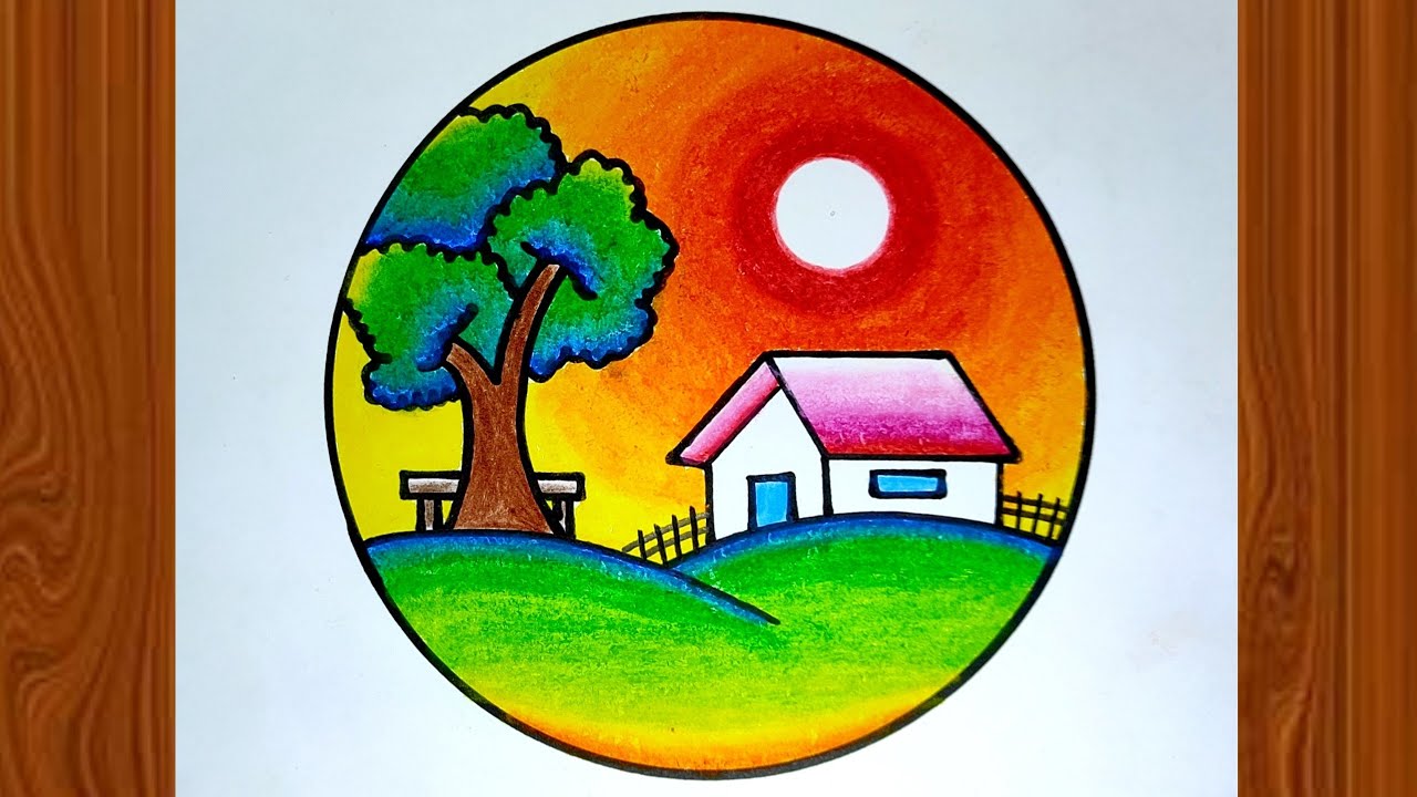 Simple landscape scenery drawing / Scenery drawing #drawing # ...